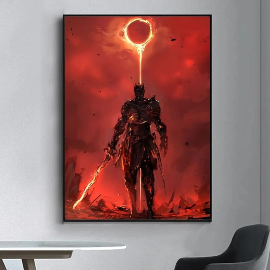 Dark Souls Soul of Cinder Poster - Game Art Canvas Print - Living Room ...