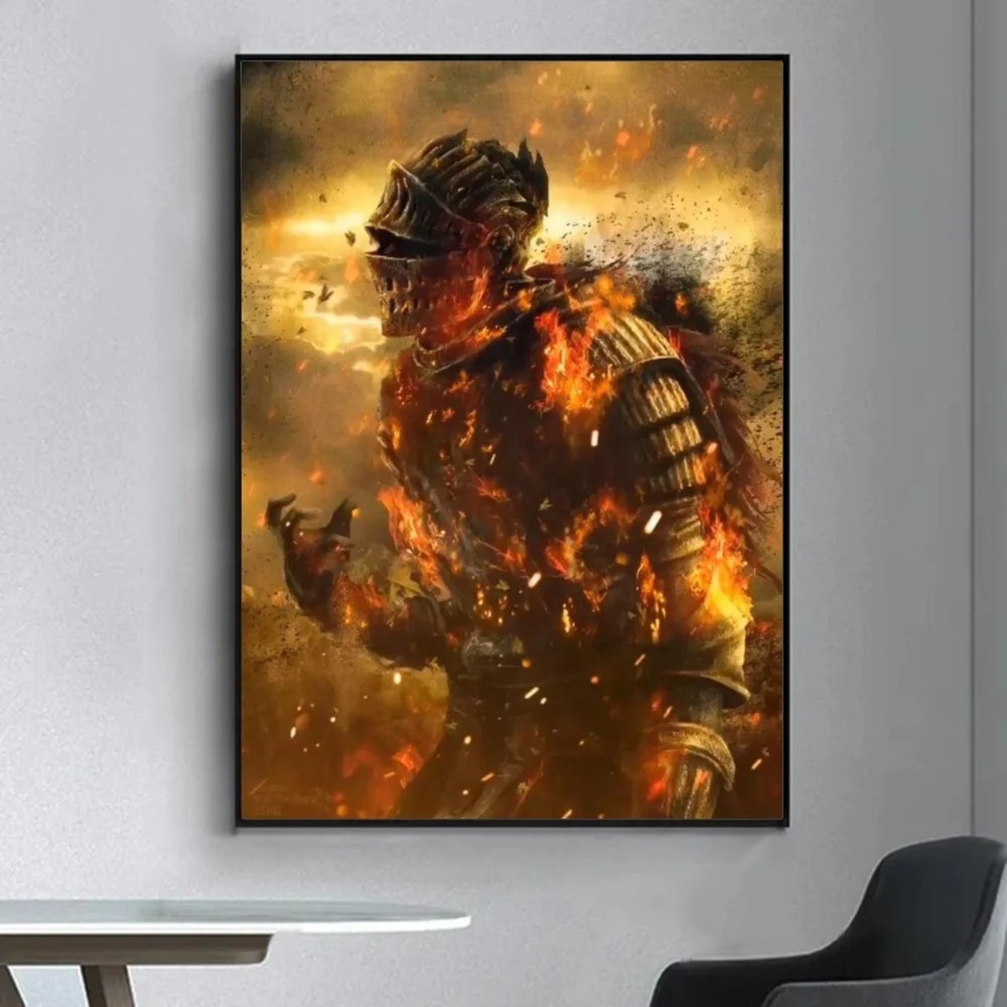 Dark Souls Soul of Cinder Poster - Game Art Canvas Print - Living Room ...