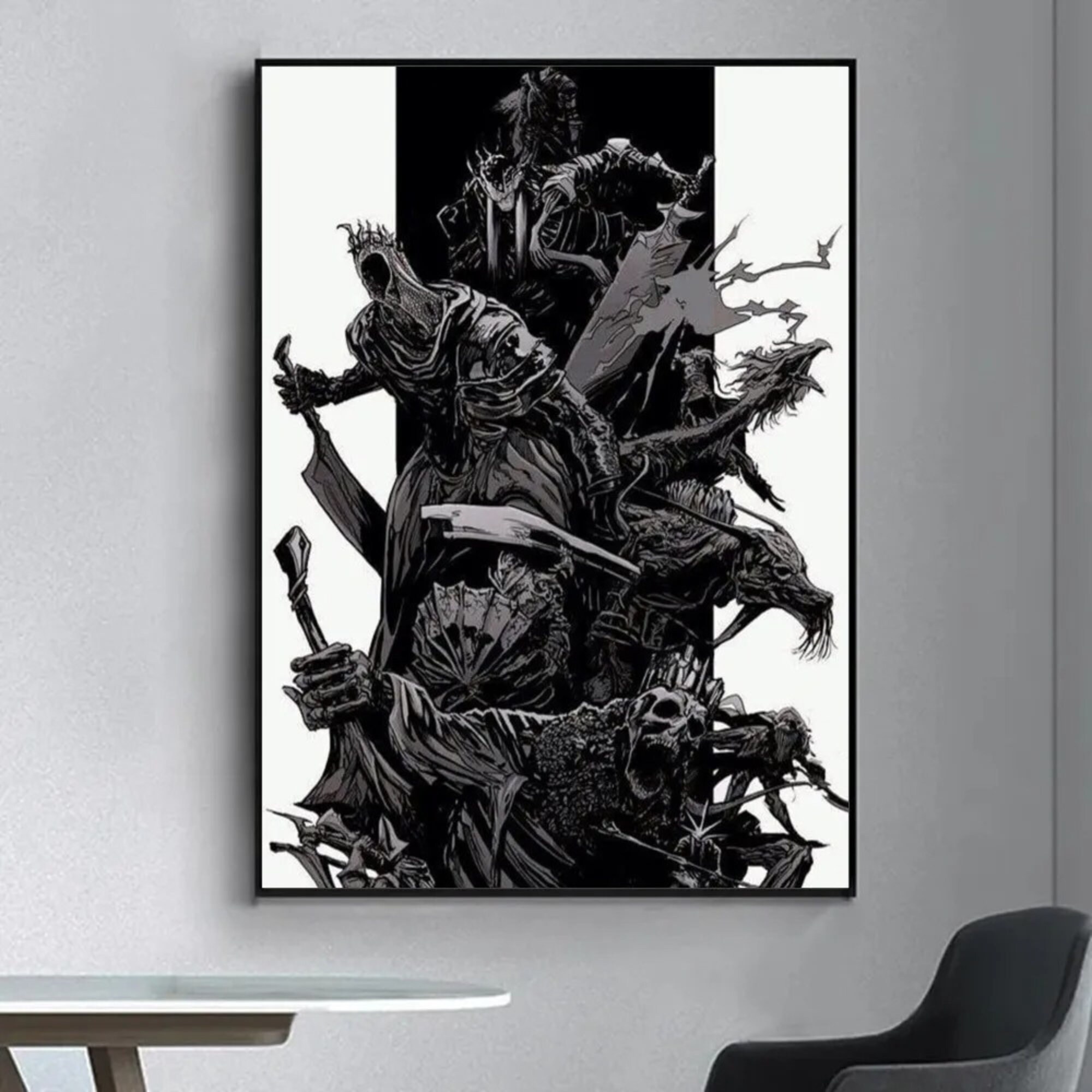 Dark Souls Soul of Cinder Poster Game Art Canvas Print Living Room ...