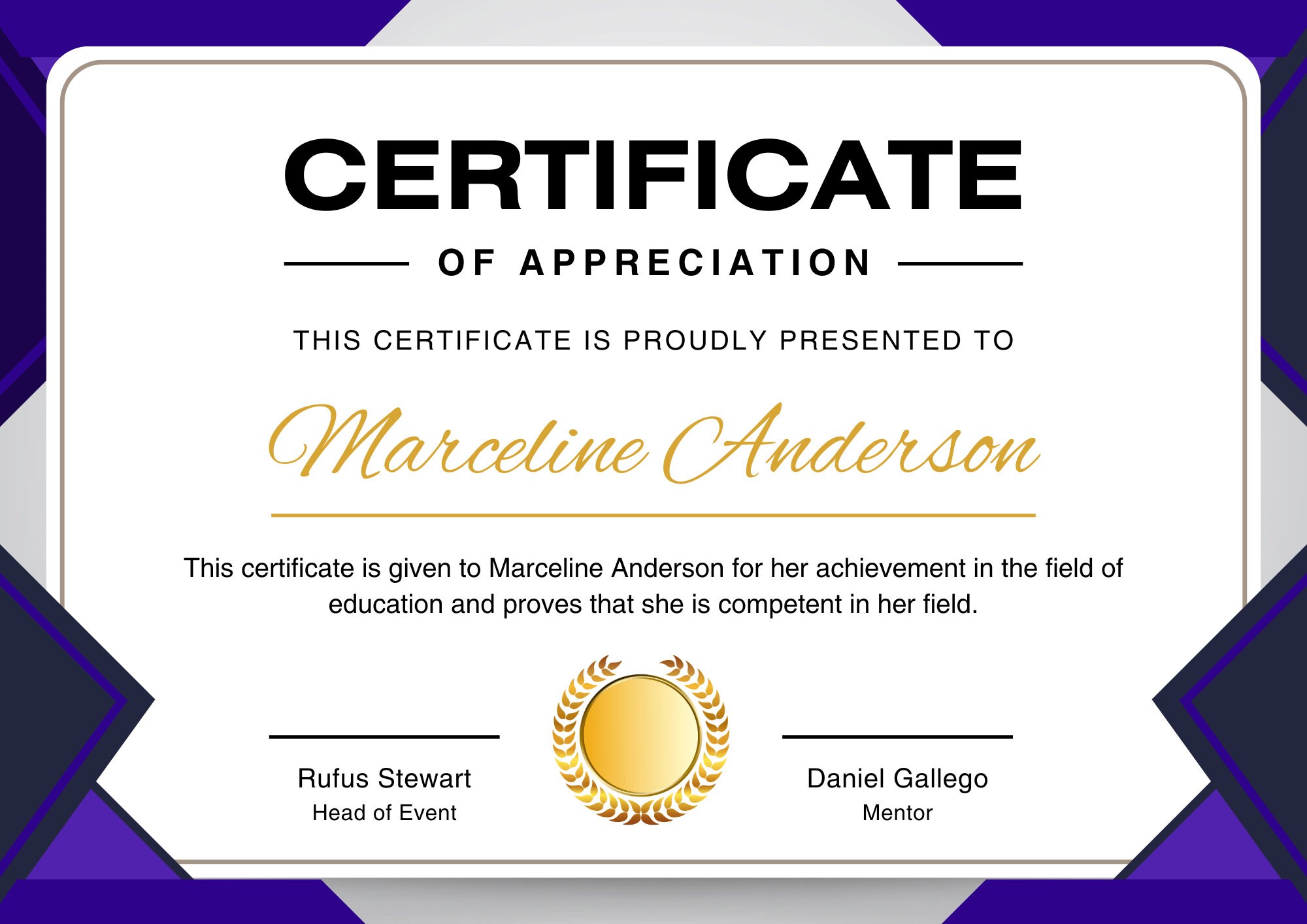 Editable Certificate of Appreciation Template | Canva Editable ...