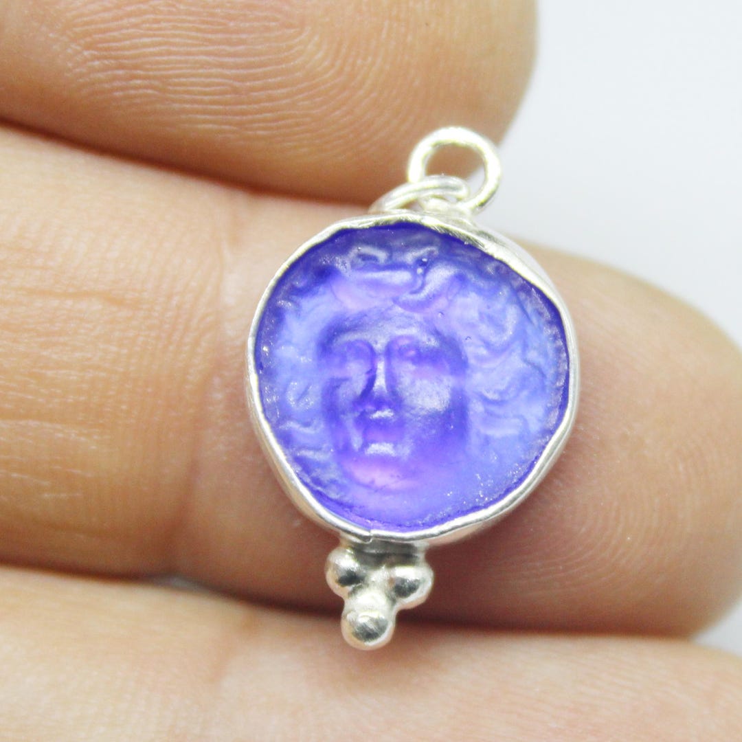 Enamel Intaglio Medusa Necklace Pendant Jewelry - Intaglio Necklace ...