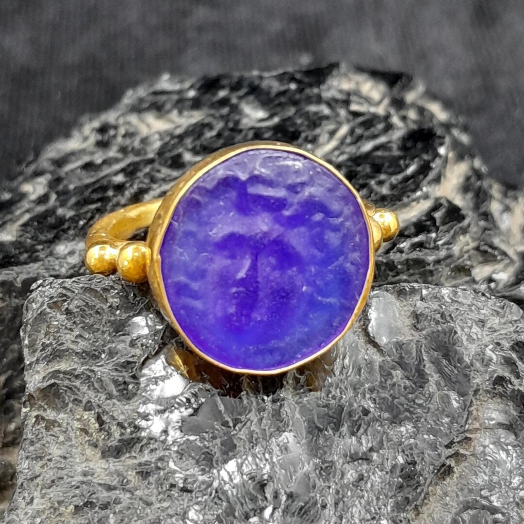 Enamel Intaglio Greek Medusa Ring Jelwelry - Intaglio Ring - Ancient ...