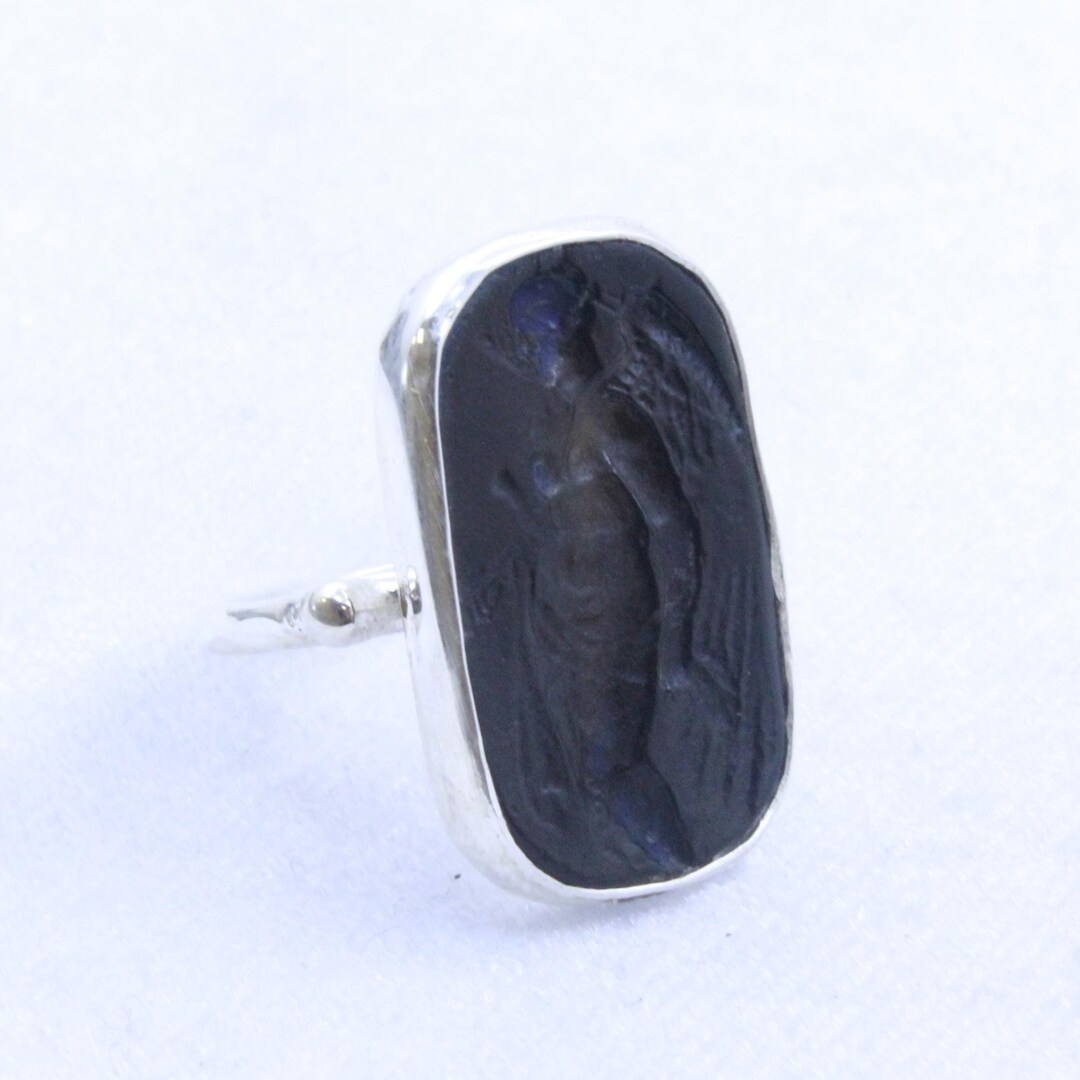 Enamel Intaglio Greek Zeus God Ring Jelwelry - Intaglio Ring - Ancient ...