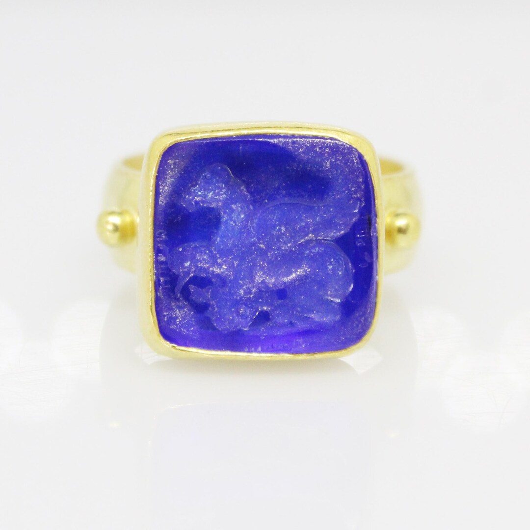 Glass Intaglio Greek Griffin Ring Jelwelry, Intaglio Ring, Ancient Ring ...