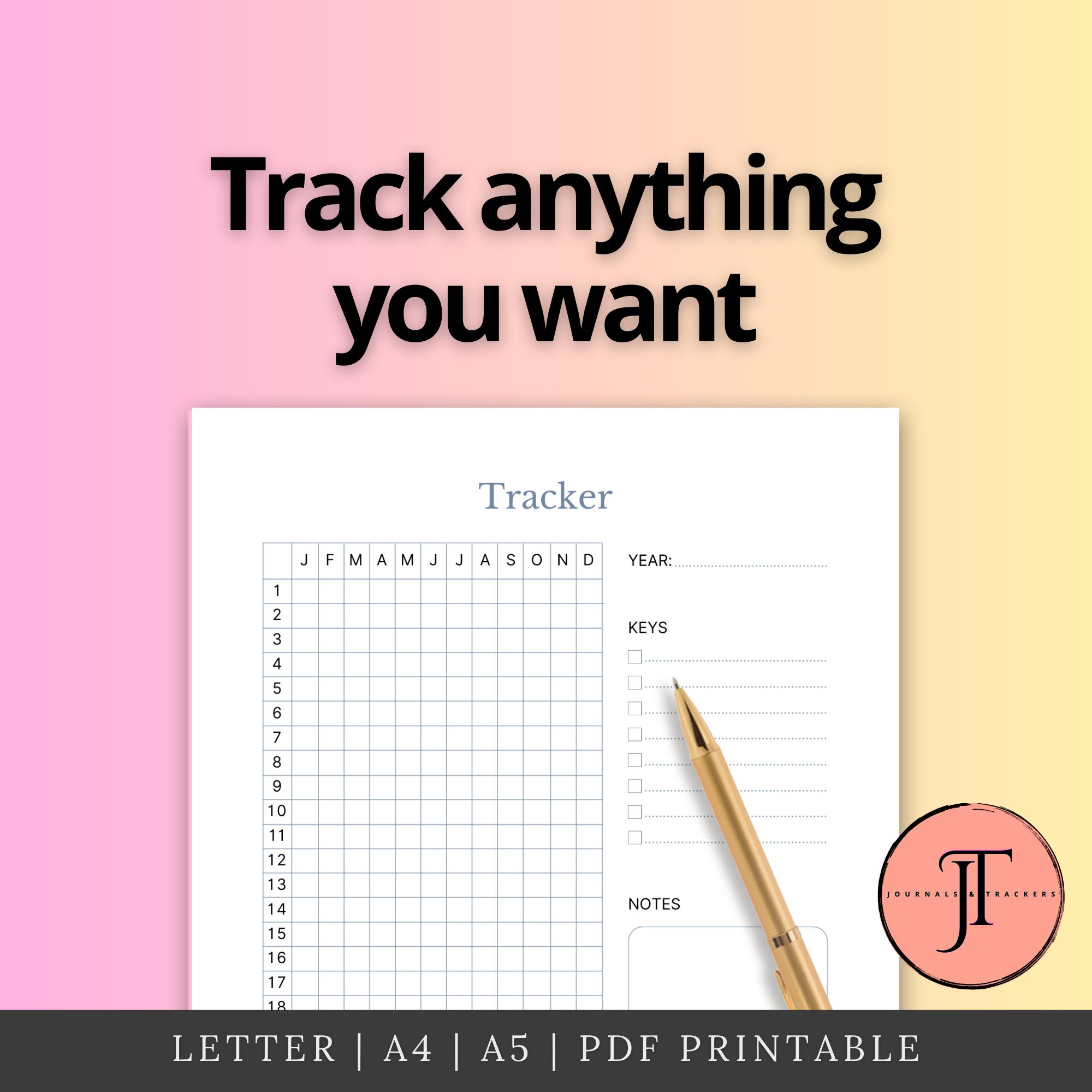 Printable Yearly Tracker Page is for Achieving Your Goals, Self ...