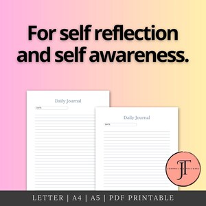 Simple Daily Journal Printable Page for a Daily Check-in to Prioritize ...