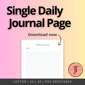 Simple Daily Journal Printable Page for a Daily Check-in to Prioritize ...