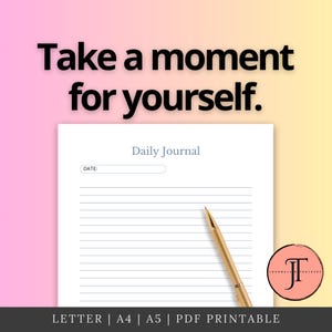 Simple Daily Journal Printable Page for a Daily Check-in to Prioritize ...