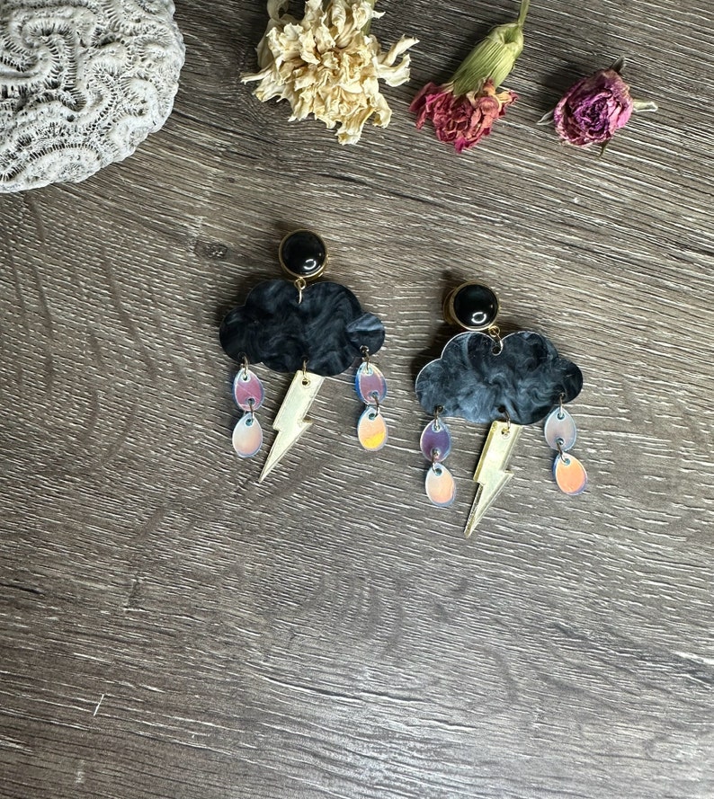 2g 6mm 1 25mm Black Rain Cloud Dangle Gauges Tunnel/earplugs Hider ...