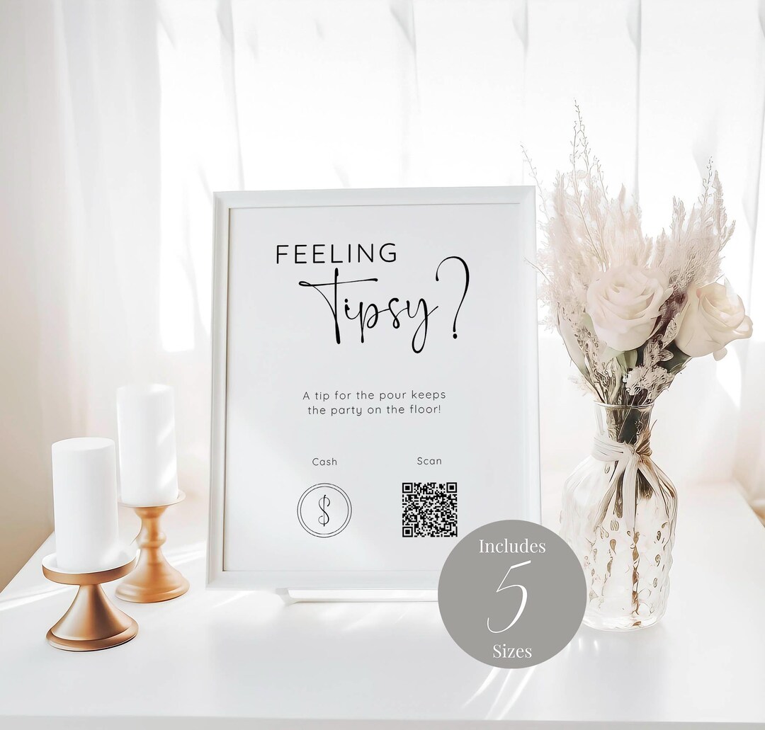 Minimalist Floral Feeling Tipsy Qr Code Table Sign INSTANT DOWNLOAD ...