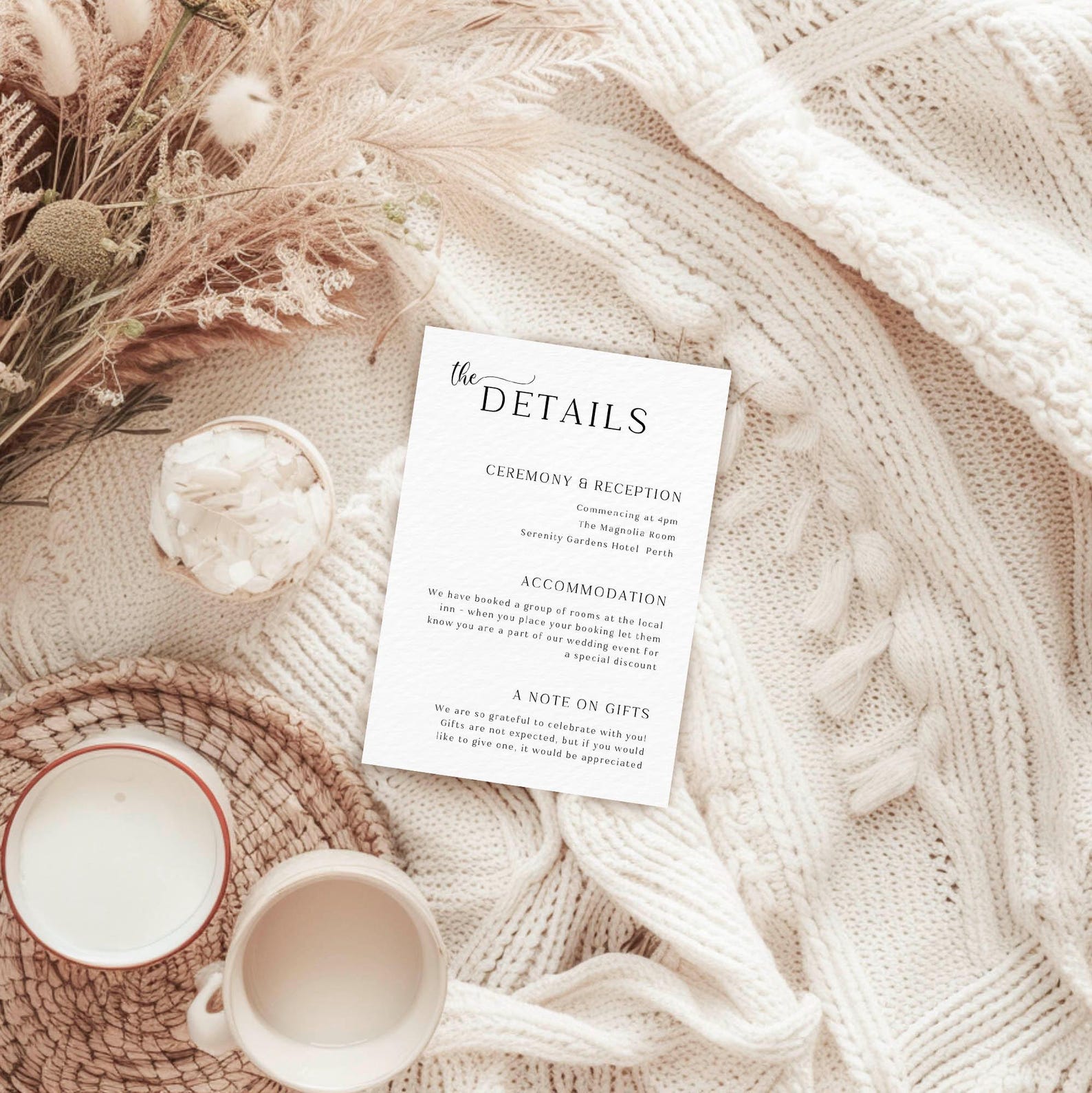 Minimalist Details Card INSTANT DOWNLOAD Editable Template Modern ...