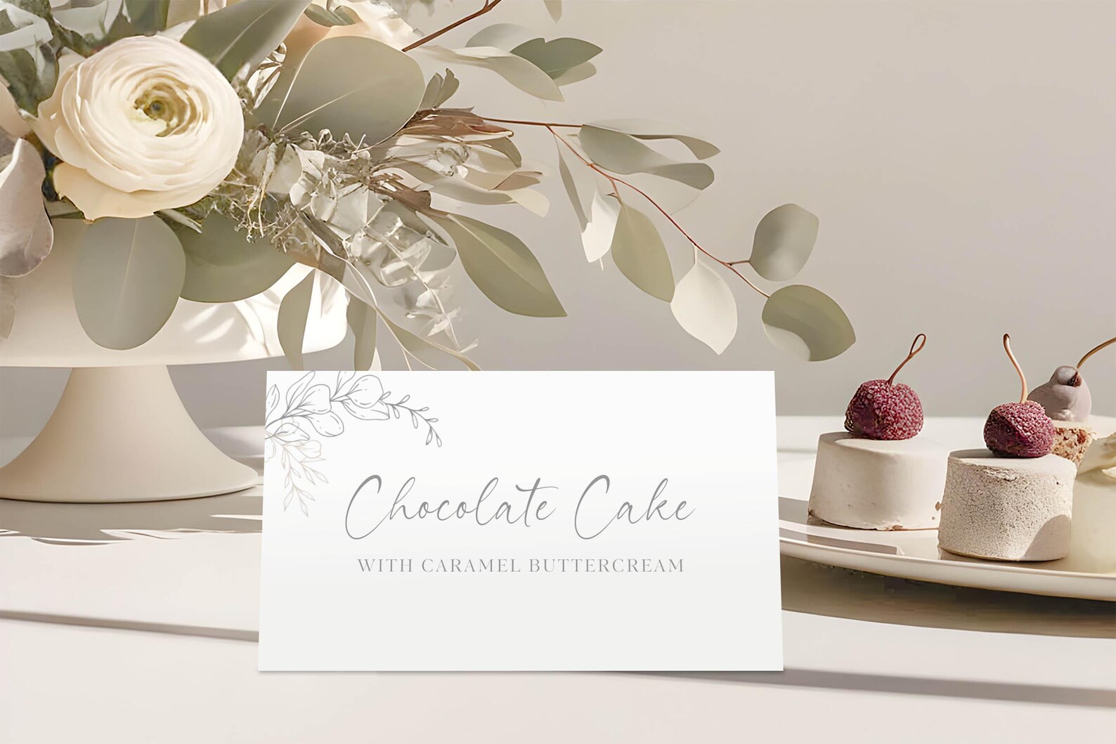 Minimalist Buffet Labels, Editable Food Tags for Wedding, Printable ...