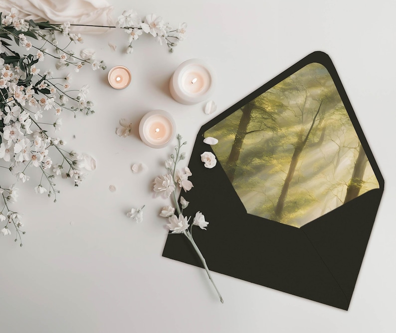 Sunlit Forest Envelope Liner INSTANT DOWNLOAD Sun Streaming Through ...