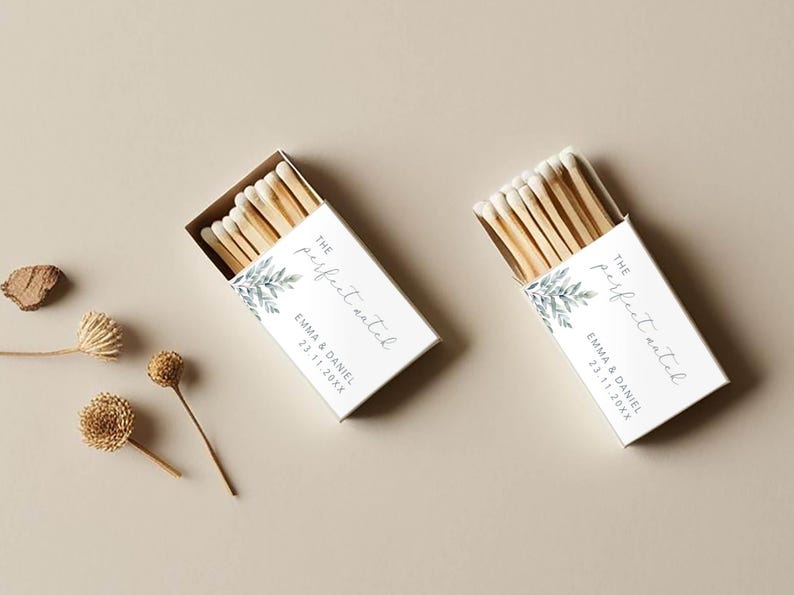 The Perfect Match Matchbox Label INSTANT DOWNLOAD Editable Template ...