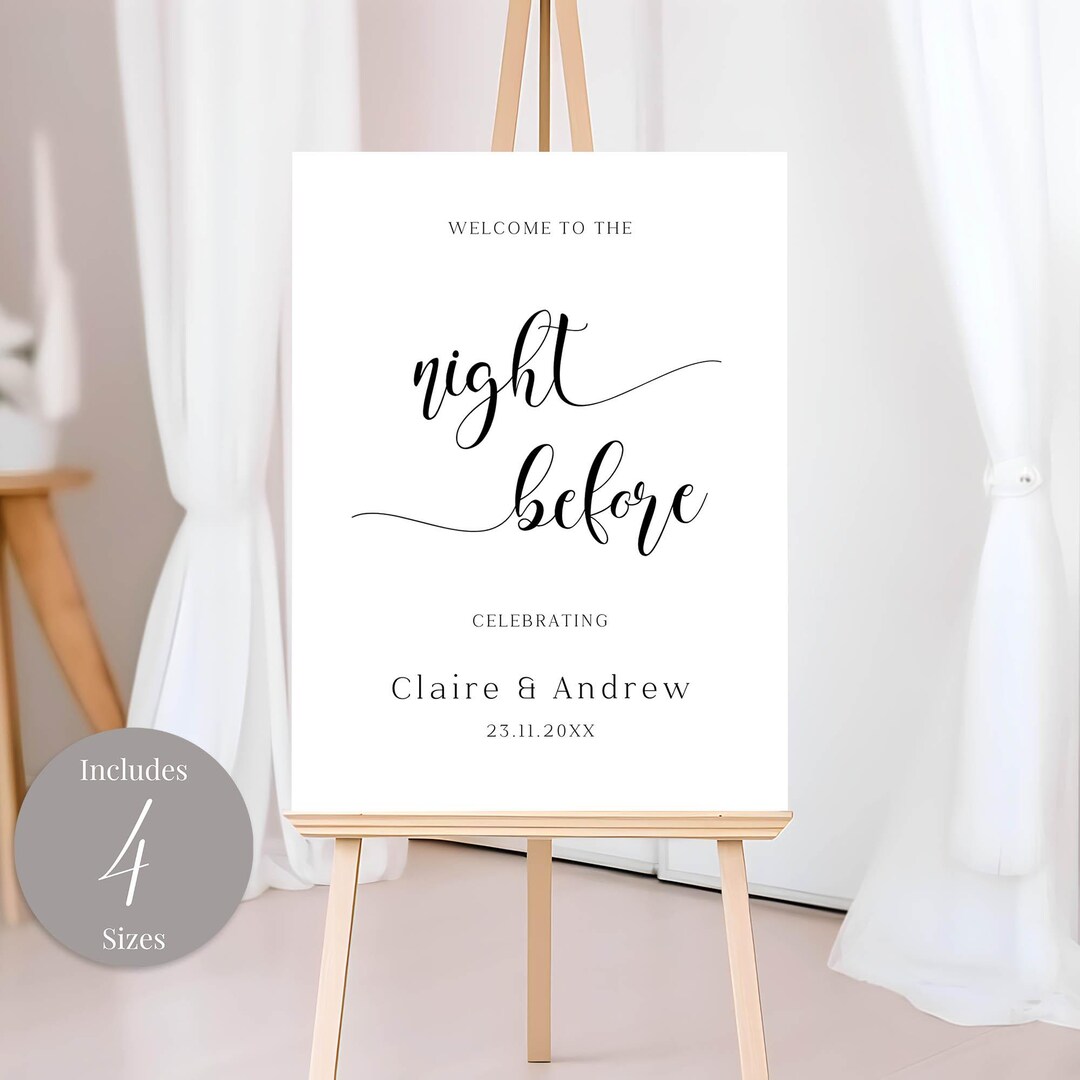 The Night Before Sign INSTANT DOWNLOAD Editable Template Minimalist ...
