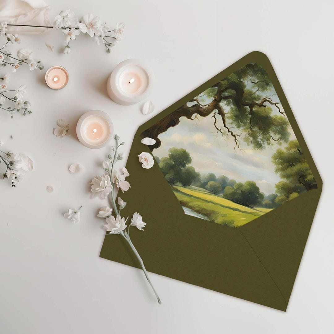 Landscape Envelope Liner INSTANT DOWNLOAD Natural Scene Envelope Insert ...