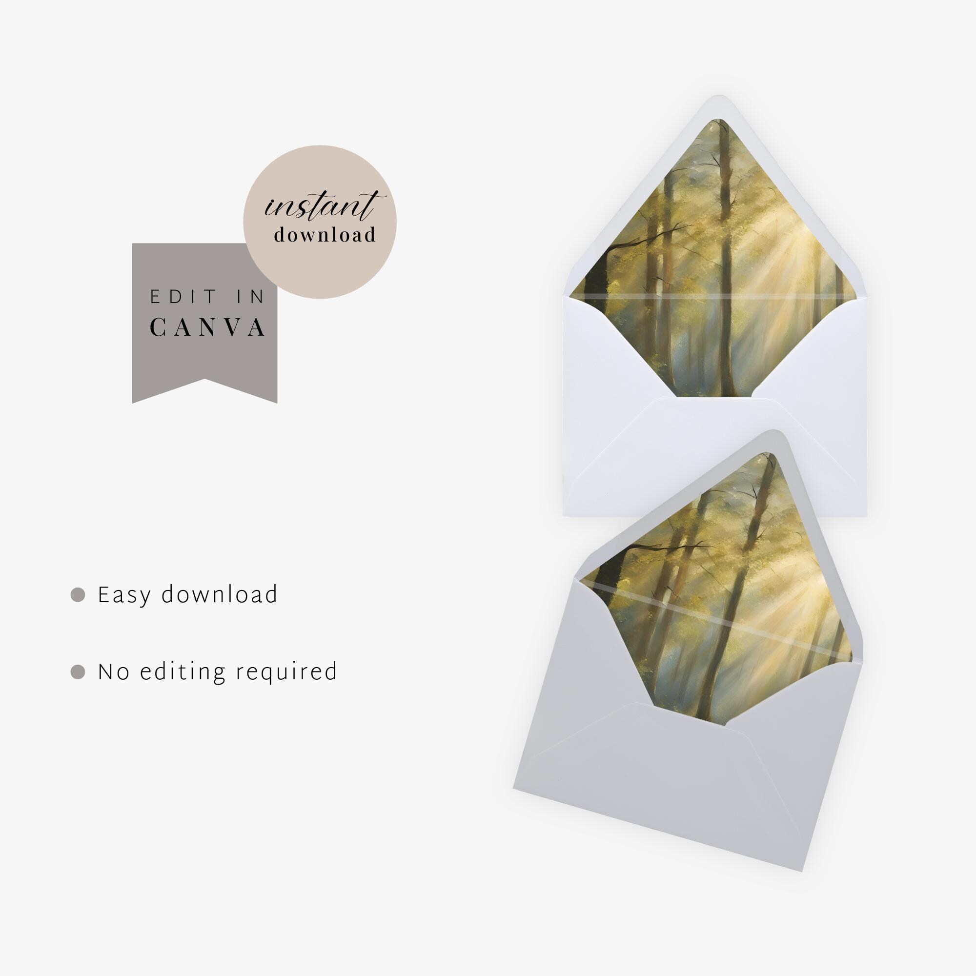 Sunlit Forest Envelope Liner INSTANT DOWNLOAD Sun Streaming Through ...