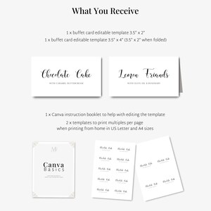Minimalist Buffet Labels, Editable Food Tags for Wedding, Printable ...