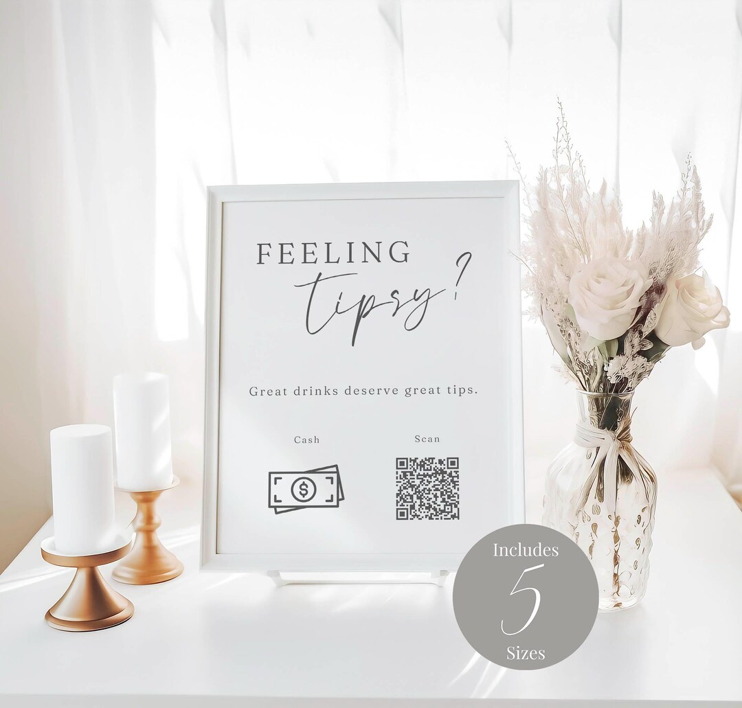 Minimalist Feeling Tipsy Qr Code Table Sign INSTANT DOWNLOAD Editable ...