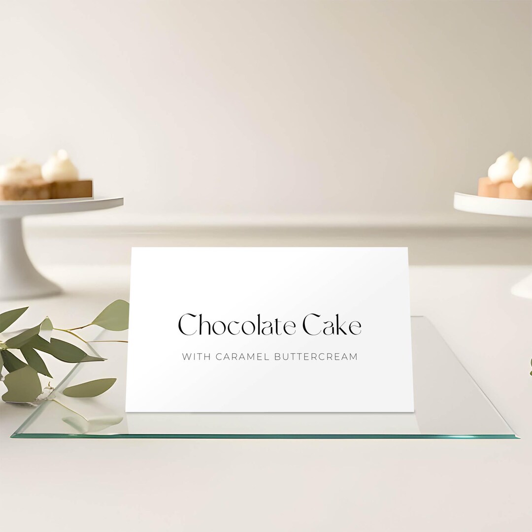 Minimalist Buffet Labels, Editable Food Tags for Wedding, Printable ...