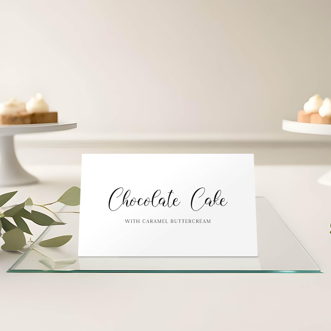 Minimalist Buffet Labels, Editable Food Tags for Wedding, Printable ...