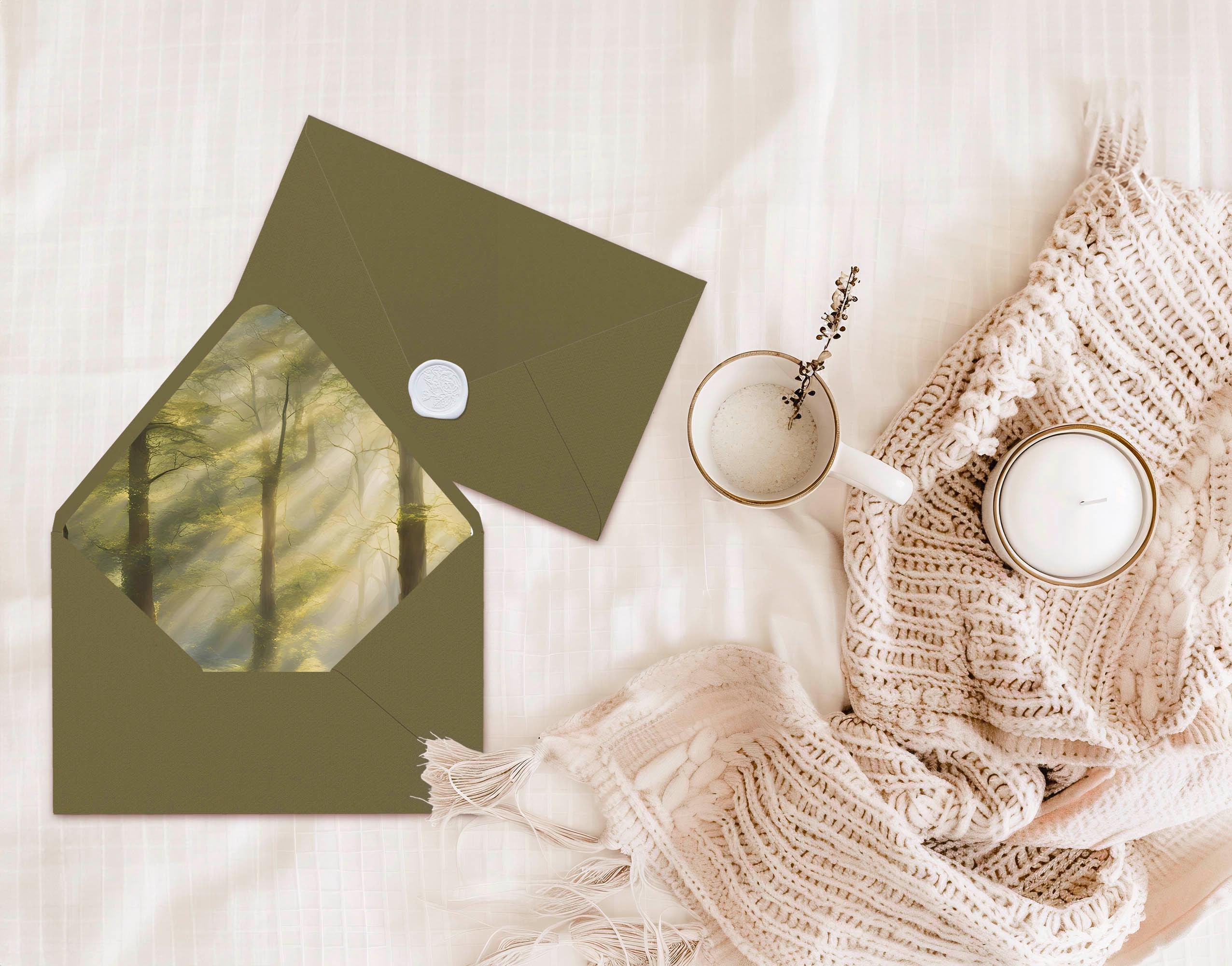 Sunlit Forest Envelope Liner INSTANT DOWNLOAD Sun Streaming Through ...