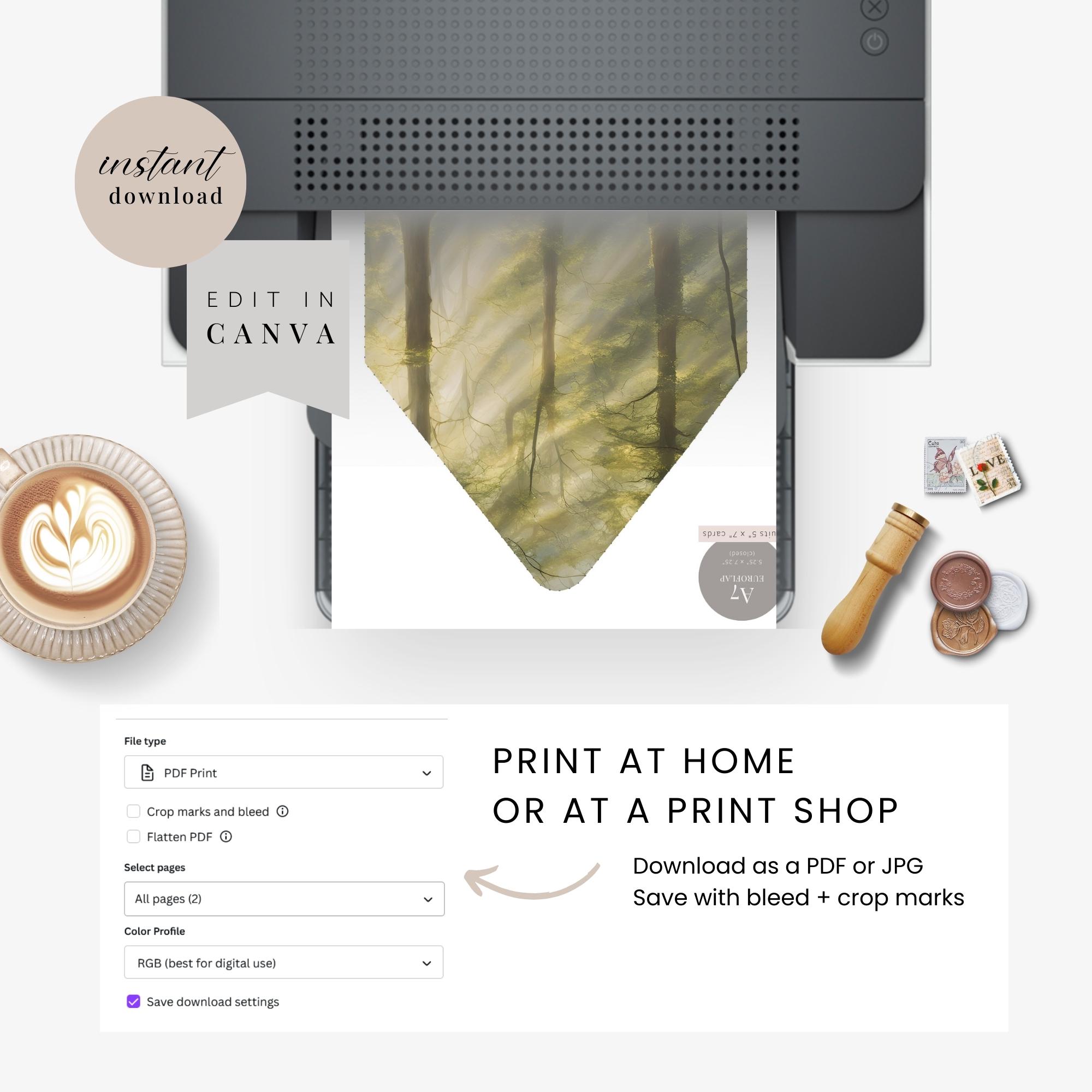 Sunlit Forest Envelope Liner INSTANT DOWNLOAD Sun Streaming Through ...