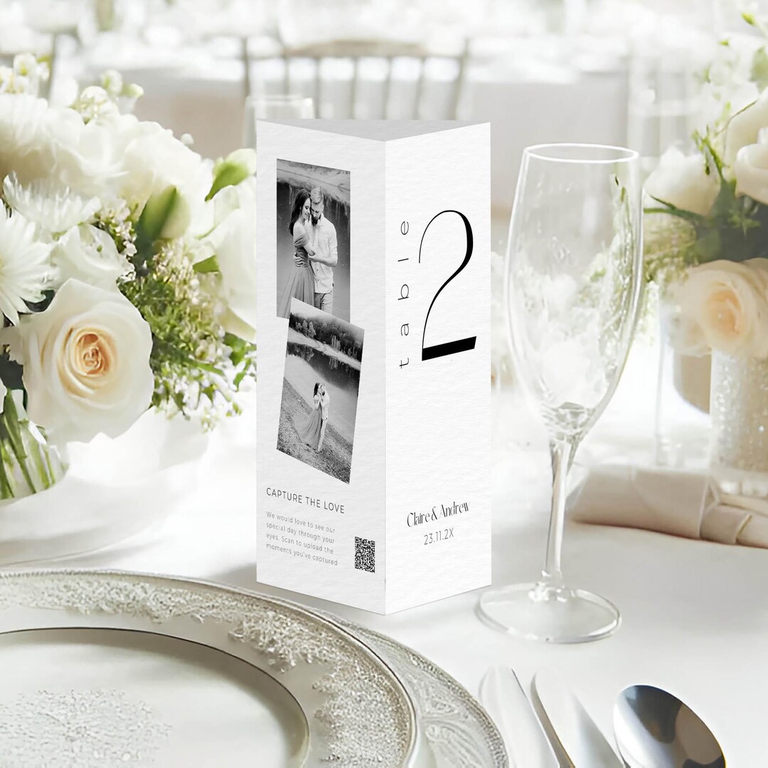 Minimalist Trifold Table Number Sign INSTANT DOWNLOAD Editable Template ...