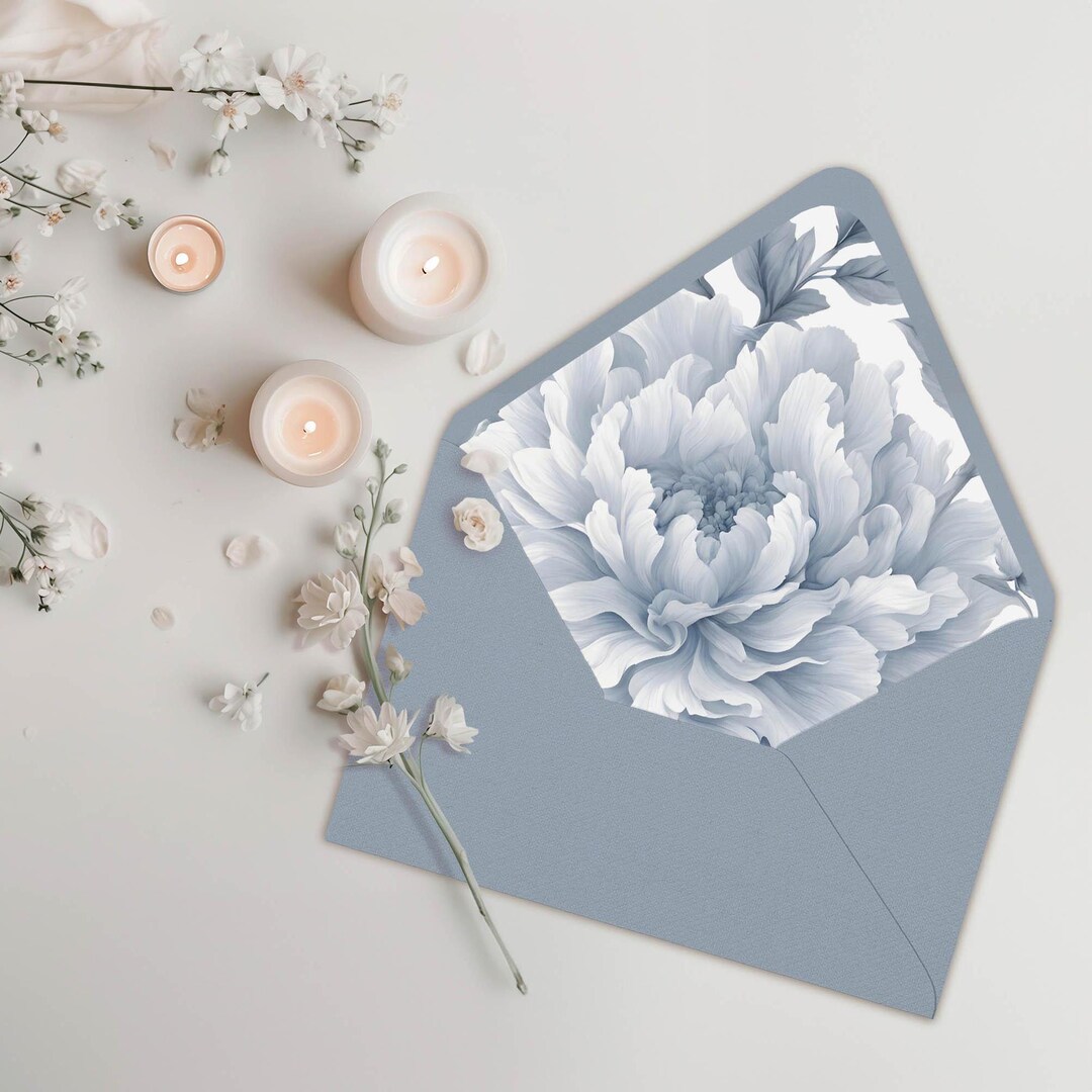 Blue Toile Envelope Liner INSTANT DOWNLOAD Blue Chinoiserie Envelope ...