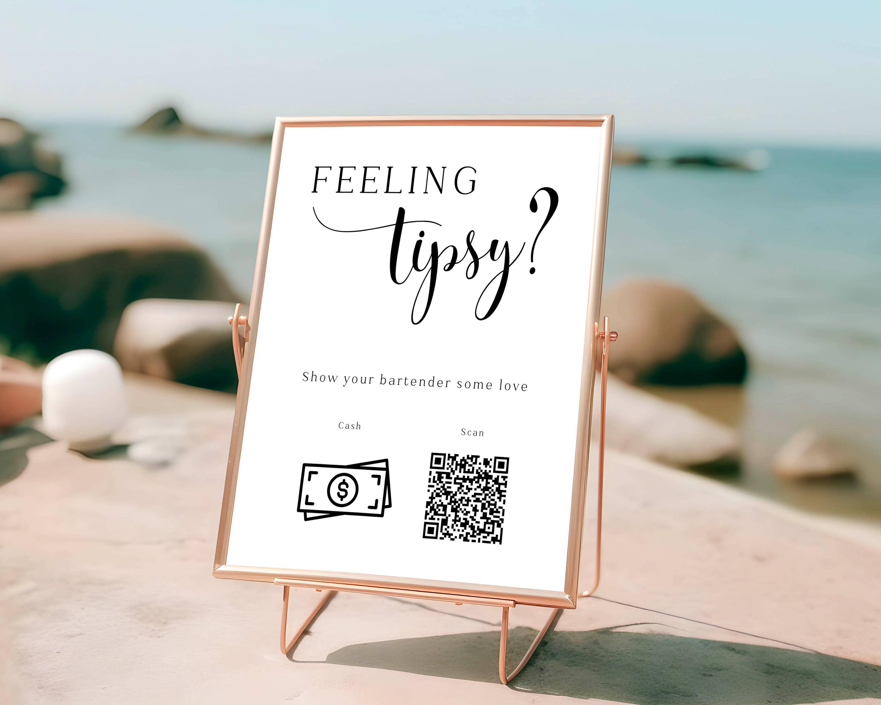 Minimalist Feeling Tipsy Qr Code Table Sign INSTANT DOWNLOAD Editable ...