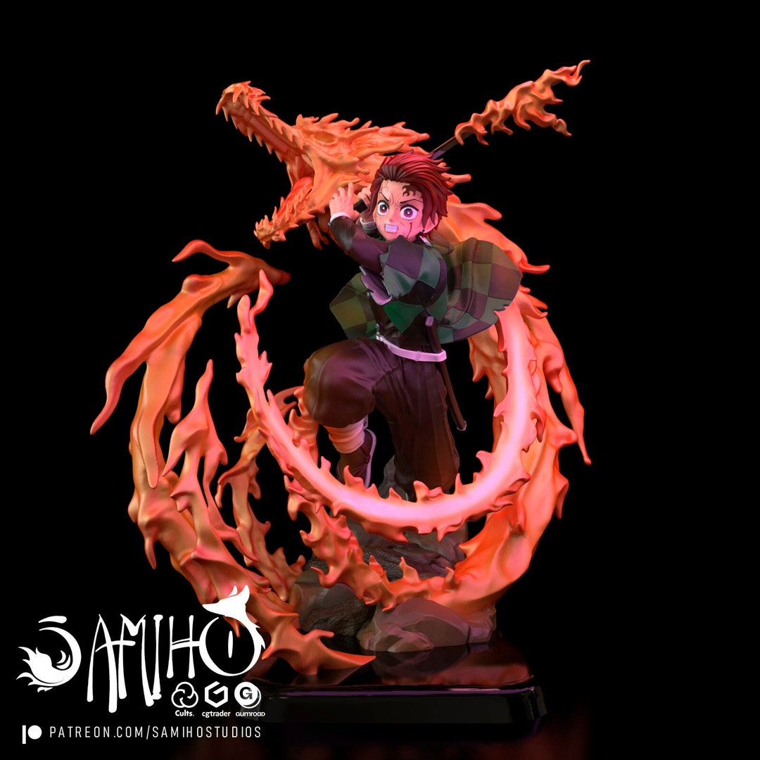 Tanjiro Kamado Demon Slayer Statue Anime Manga 3D Print Garage Kit Fan ...
