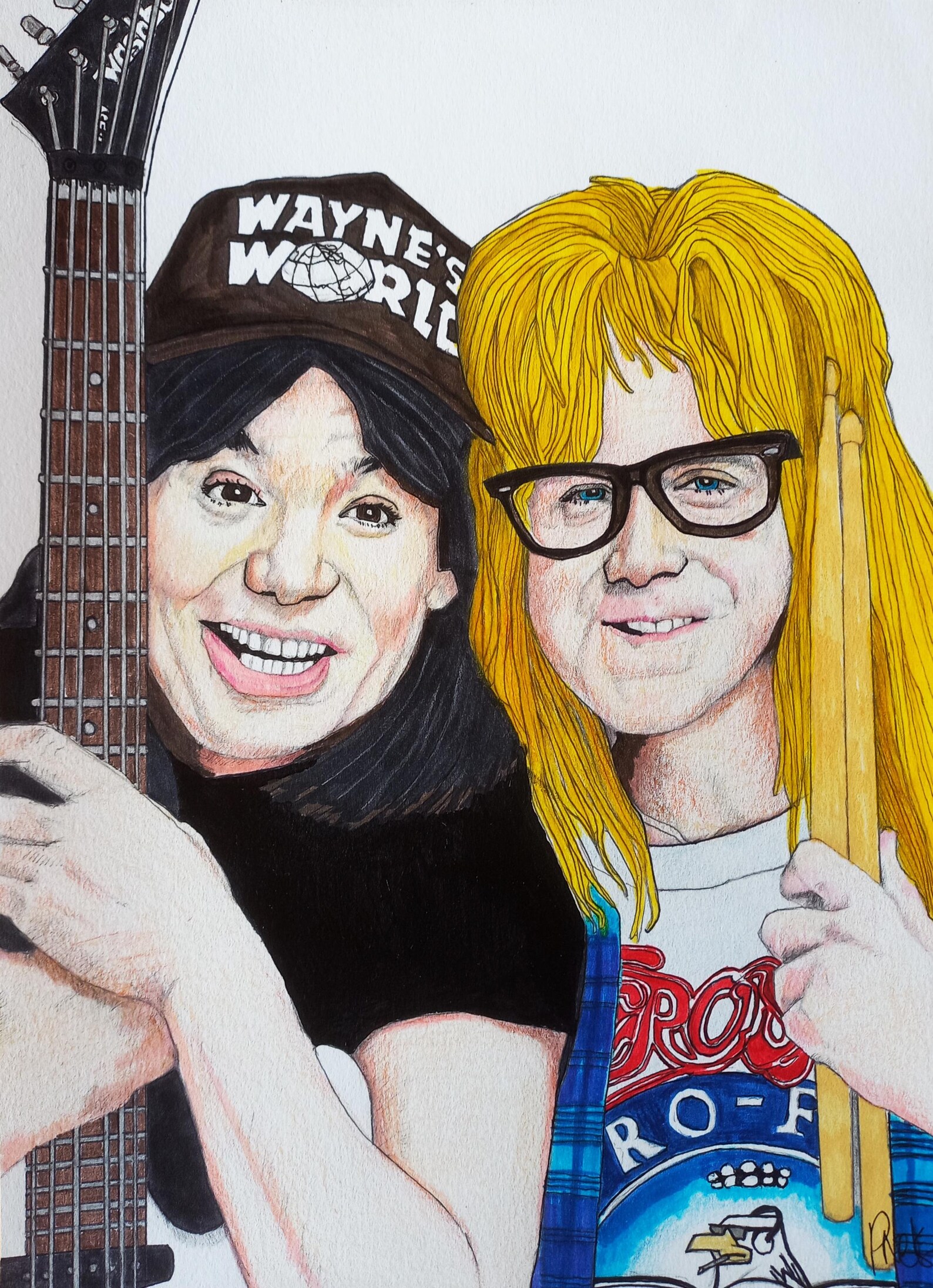 Wayne's World Original Pencil Drawing Portrait Fine Art - Etsy