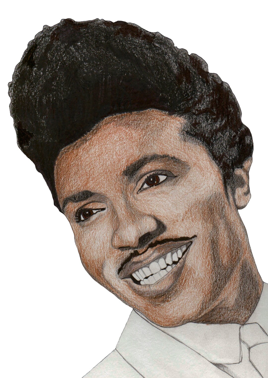 Little Richard PRINT Pencil Drawing Portrait Fine Art - Etsy