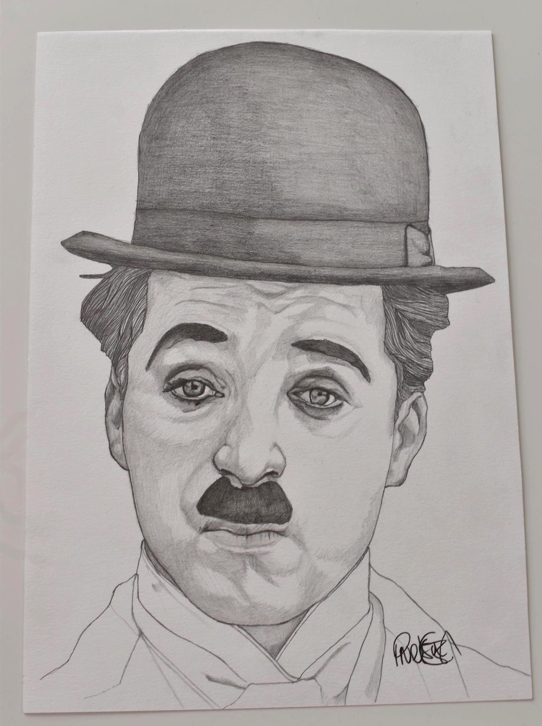 Charlie Chaplin Portrait: Hand-drawn A4 Graphite Pencil Drawing ...