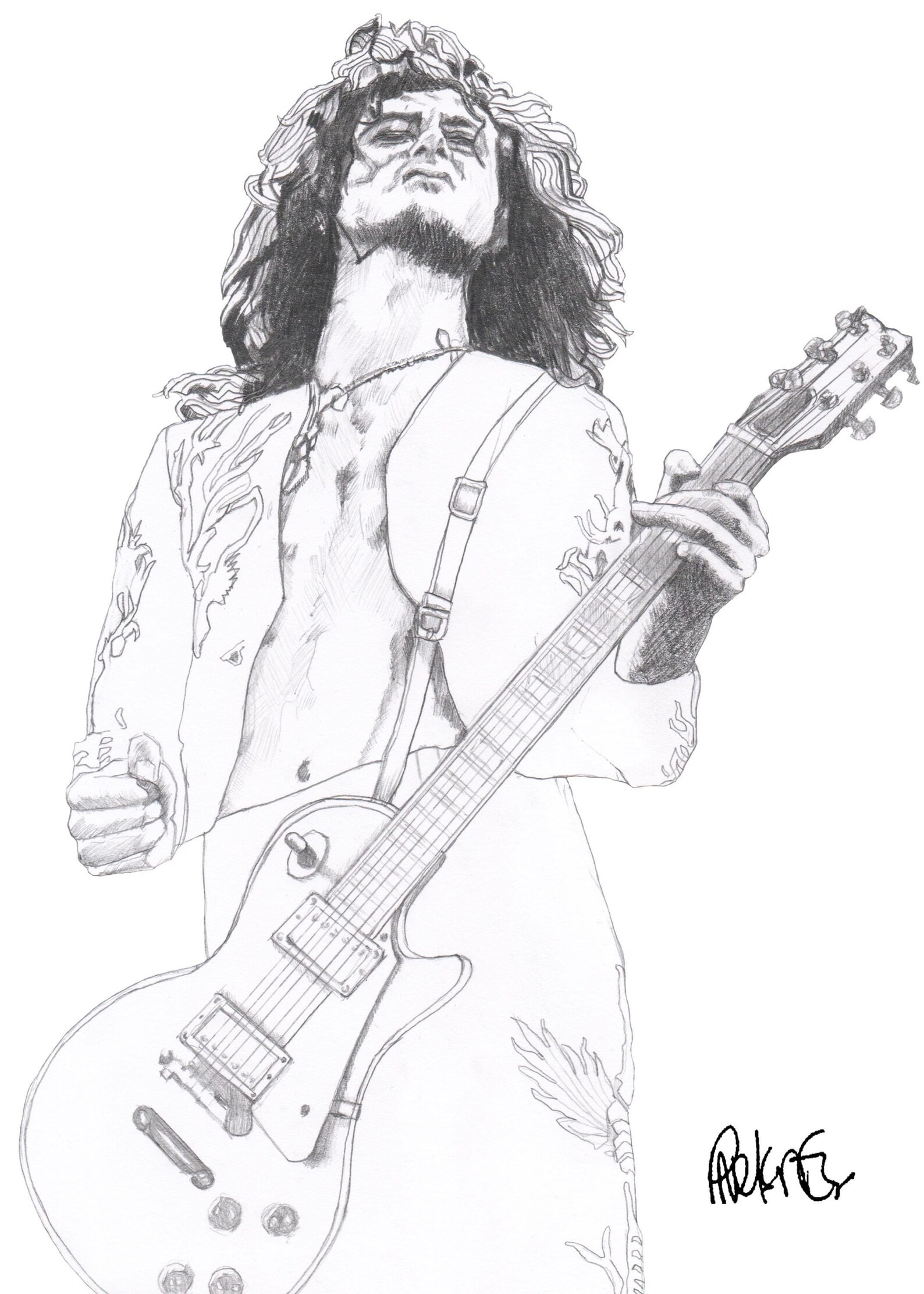 Jimmy Page Original Pencil Drawing Portrait Fine Art - Etsy