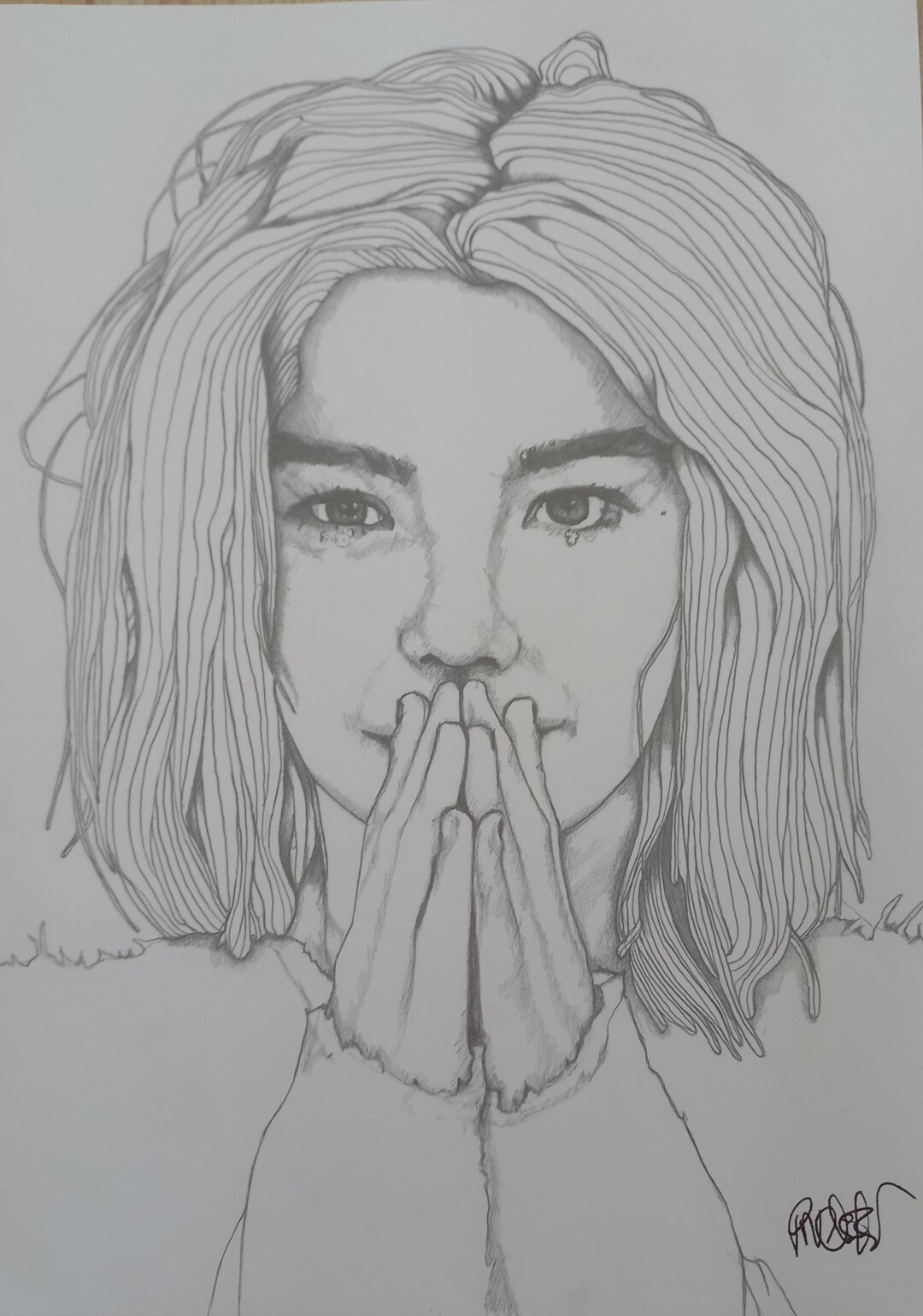 BJORK Original Pencil Drawing Portrait Fine Art - Etsy