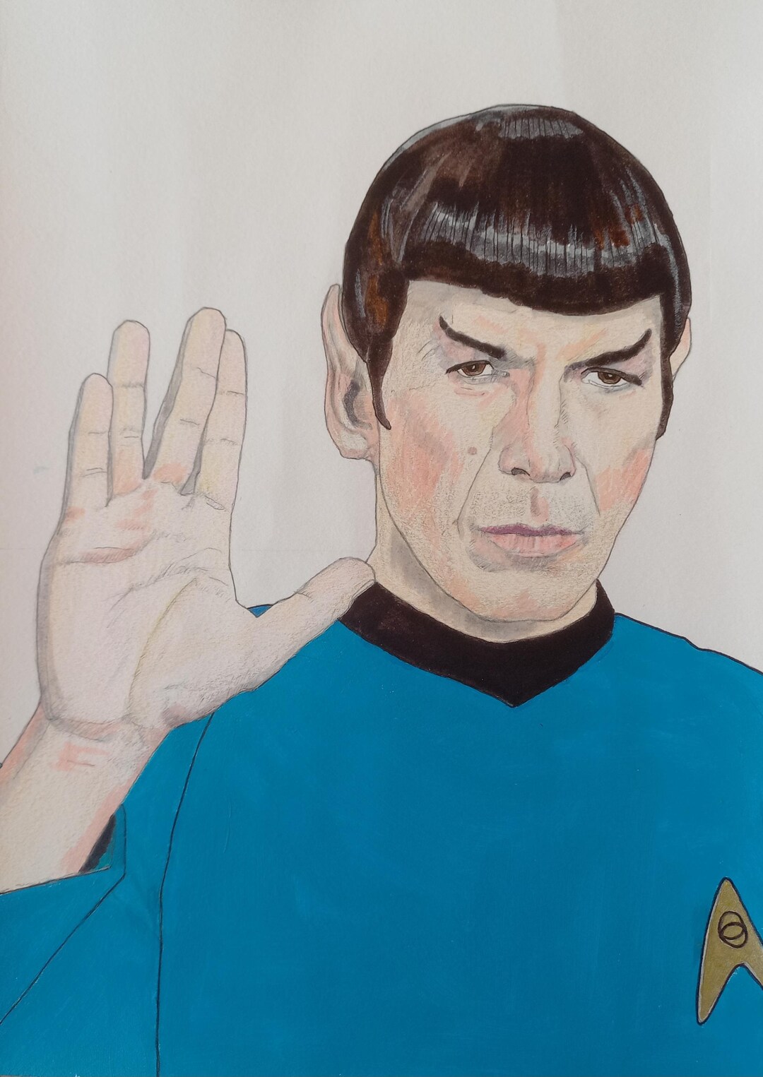Spock Portrait – Original Pencil Drawing of Leonard Nimoy From Star ...
