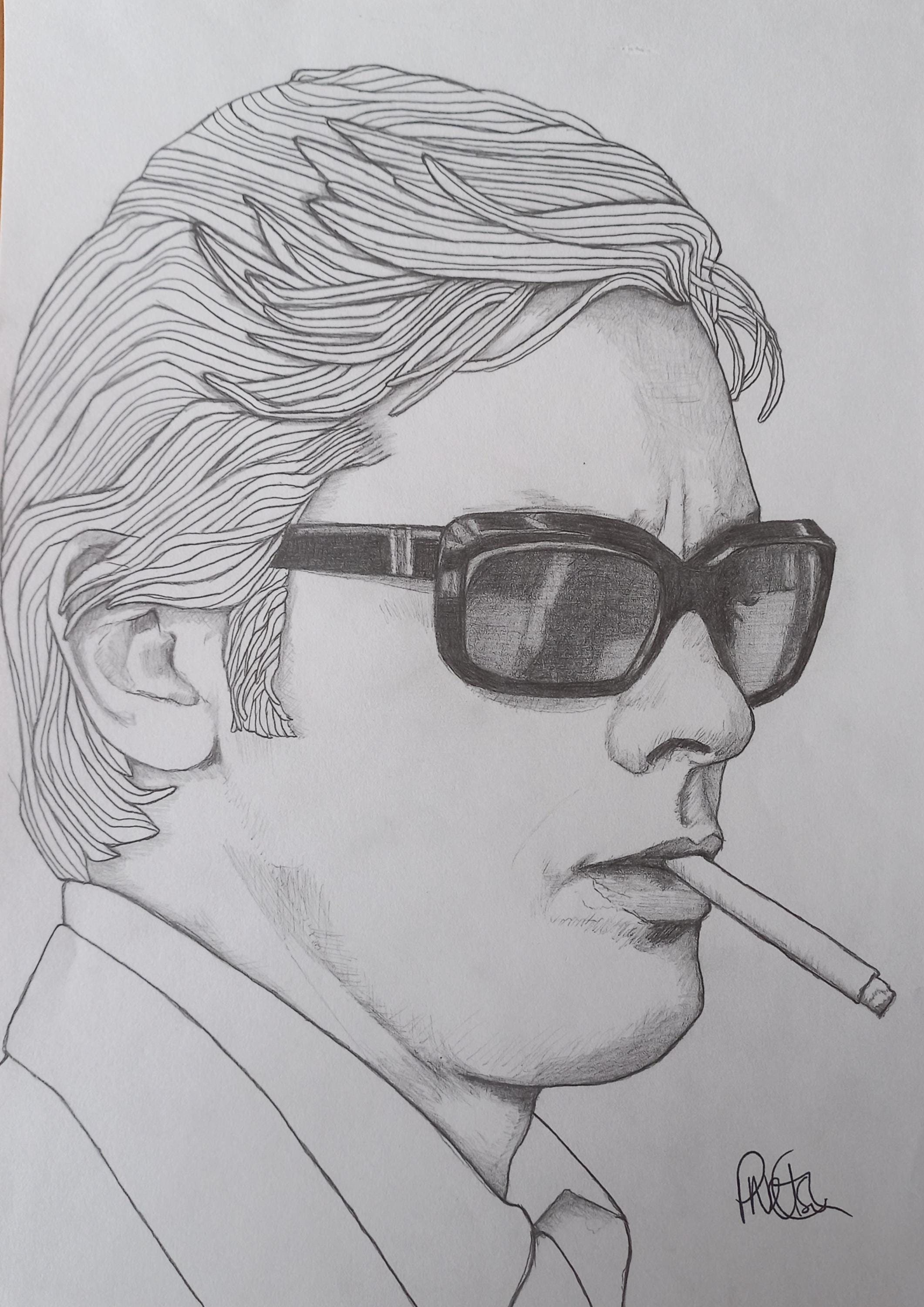 Alain Delon Original Pencil Drawing Portrait Fine Art - Etsy