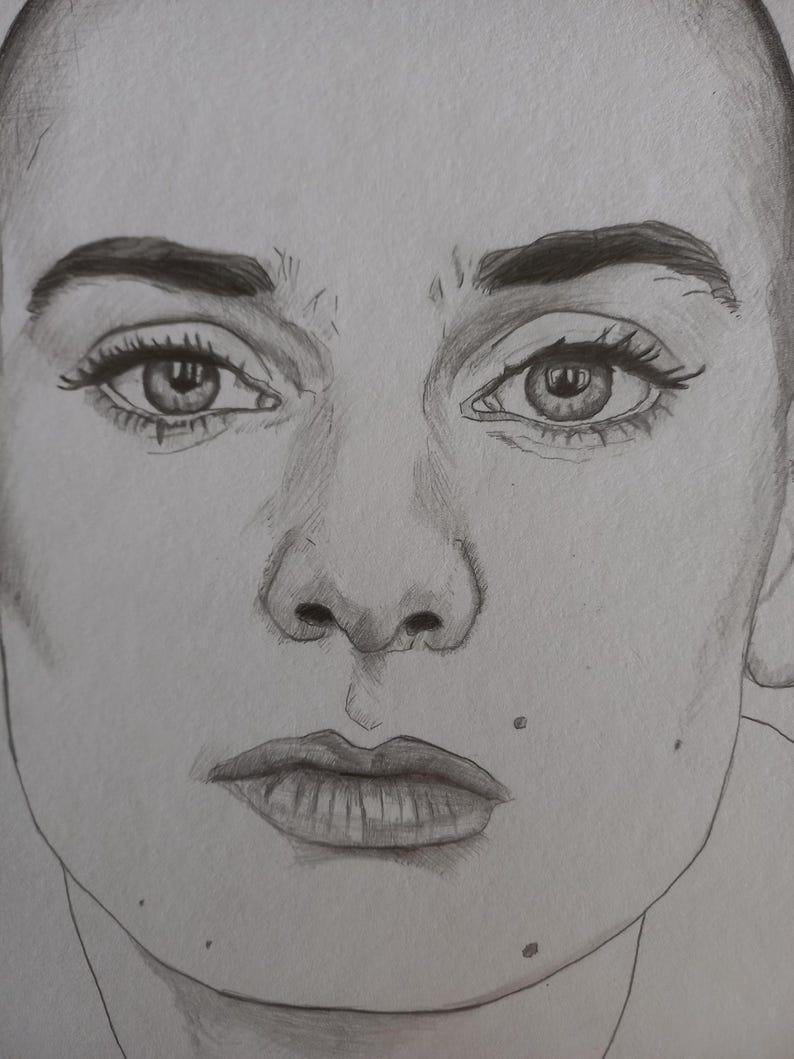 Sinéad O'connor ORIGINAL Pencil Drawing Portrait Fine Art - Etsy