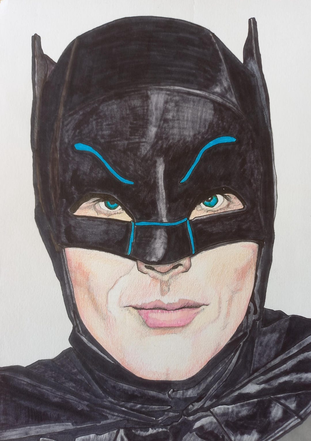 Batman Adam West ORIGINAL Pencil Drawing Portrait Fine Art - Etsy