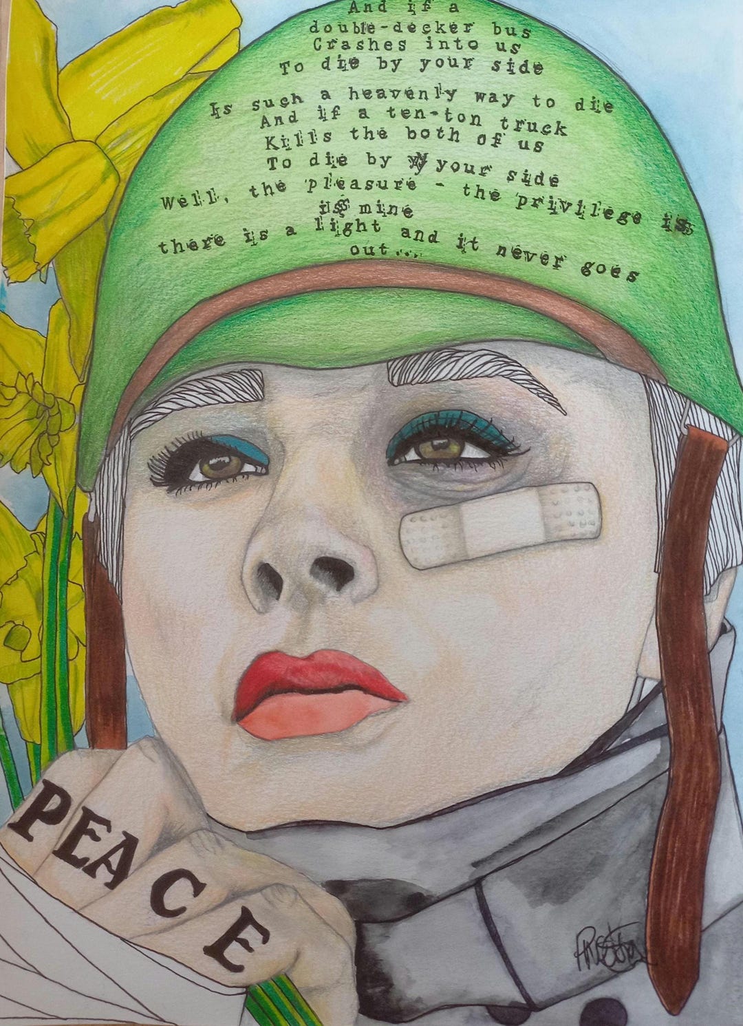 The Smiths Girl Original Pencil Drawing Portrait Fine Art - Etsy