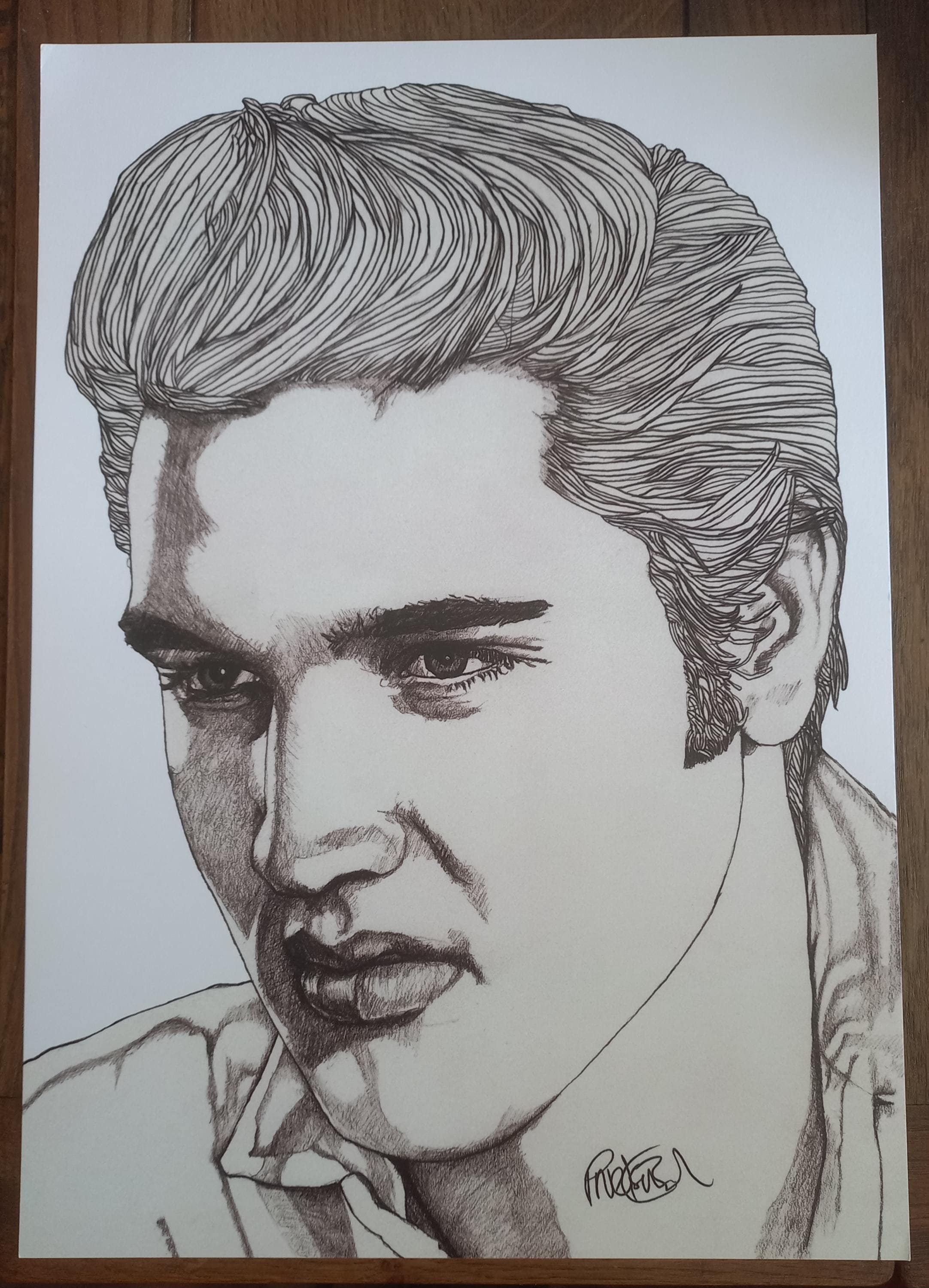Elvis Presley PRINT Pencil Drawing Portrait Fine Art - Etsy