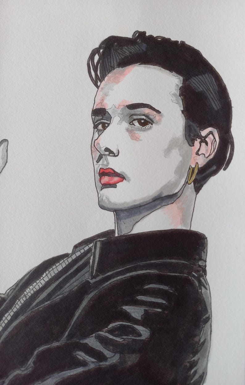 Brett Anderson ORIGINAL Pencil Drawing – Suede Portrait Fine Art – A4 ...