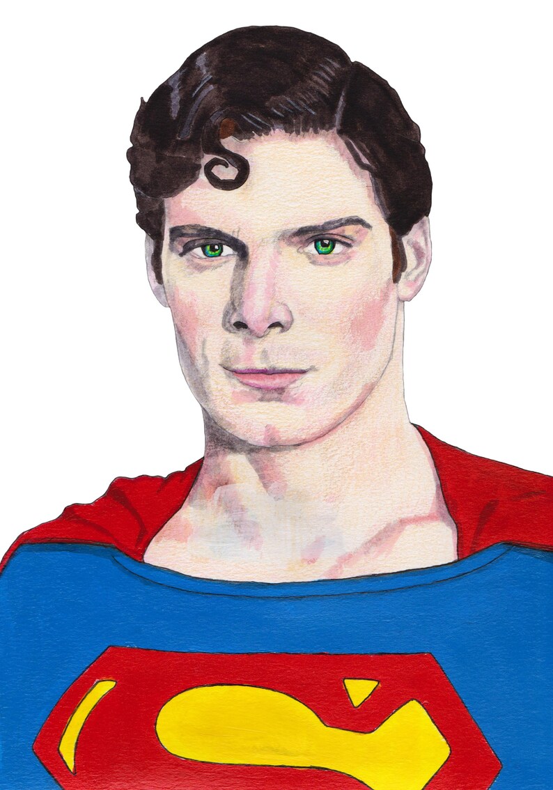Christopher Reeve: Superman Portrait – Hand-drawn A4 Pencil Drawing ...