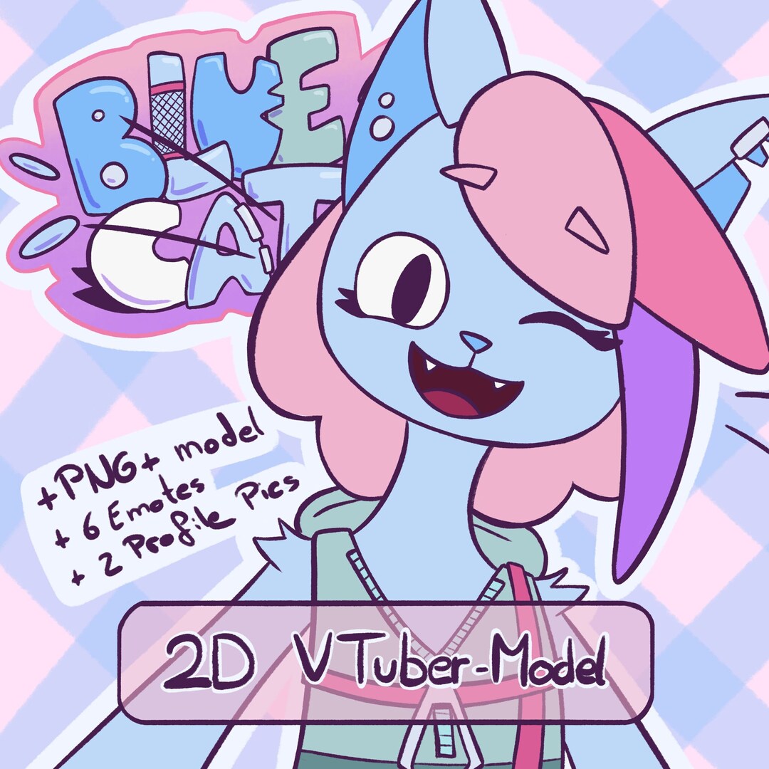 Live2d Blue-cat Model With Emotes - Etsy