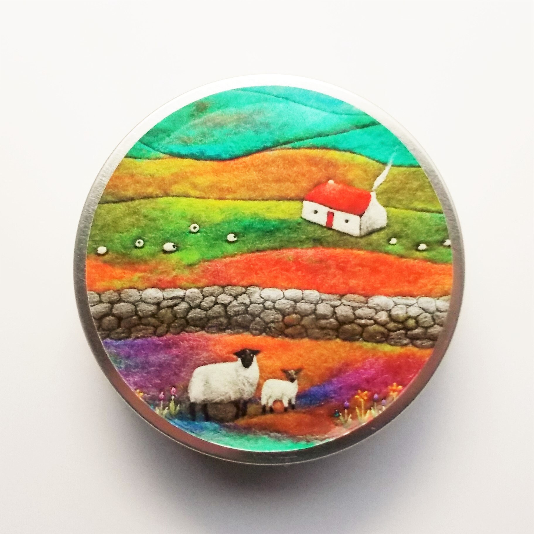Sheep and Lamb Tin Small Round Storage Box With Scottish | Etsy