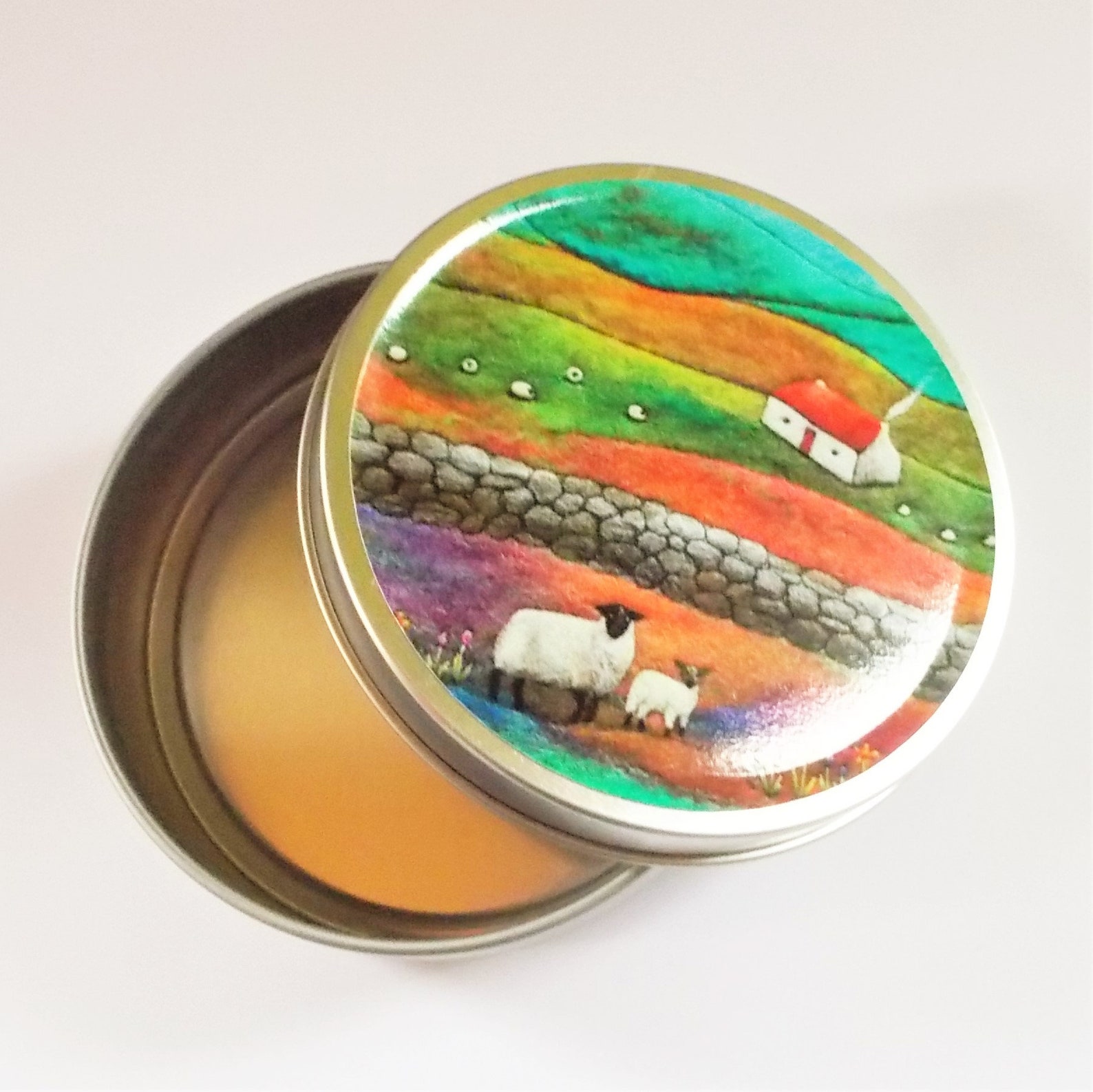 Sheep and Lamb Tin Small Round Storage Box With Scottish | Etsy