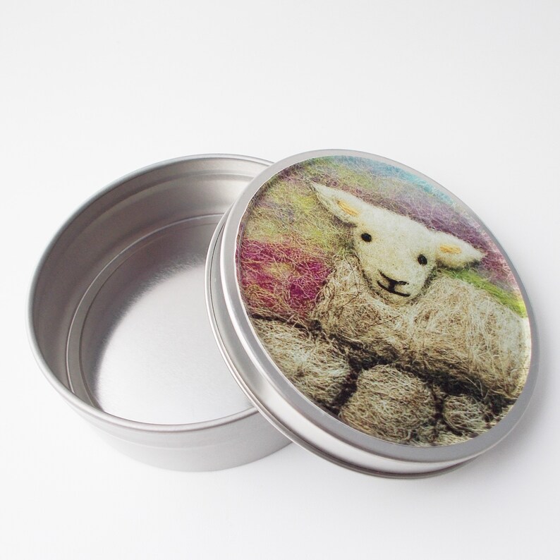 Little Sheep Tin Small Notions Tin Round Lamb Storage Box | Etsy UK