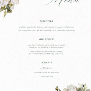 Wedding Bundle: Seating Plan, Table Card, Menu Printable Instant ...