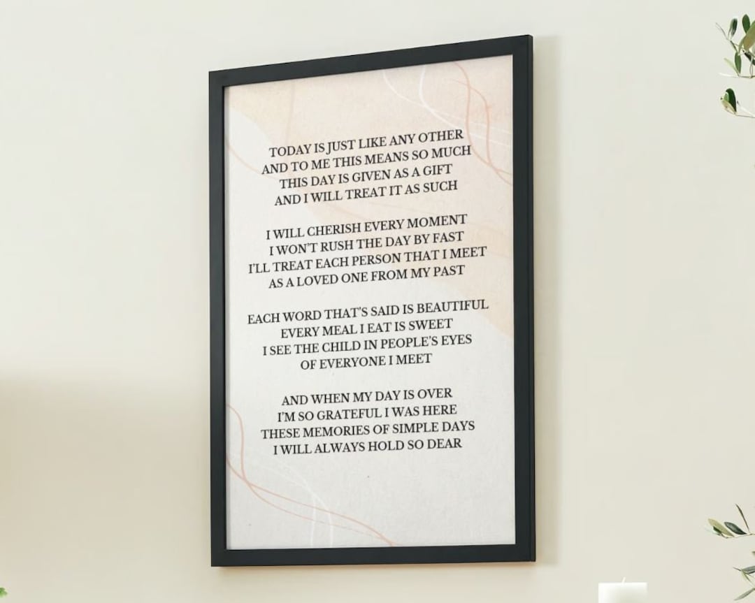 Positive Morning Poem Print | Manifestation | Affirmations | Wall Art ...